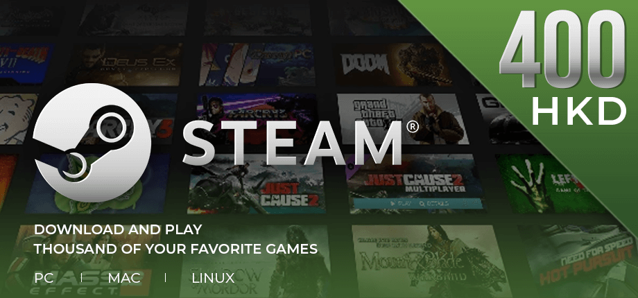 Steam Wallet Code 400 HKD (~1.356.000 VNĐ) | Divine Shop